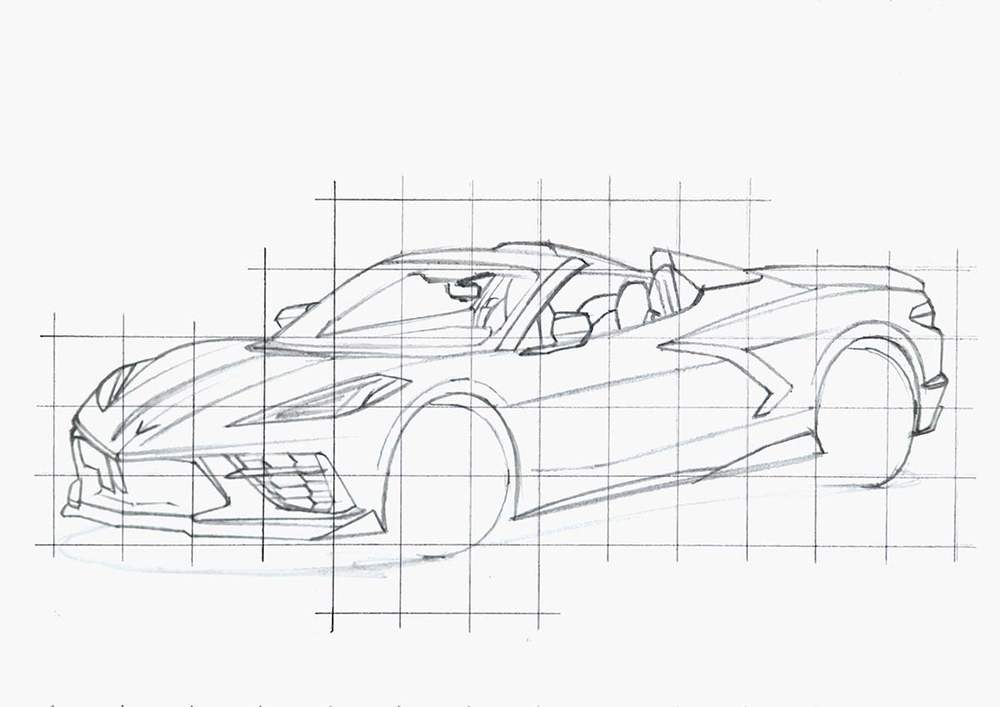 How to Draw a Corvette C8 - Easy & Exact Step-by-Step Tutorial